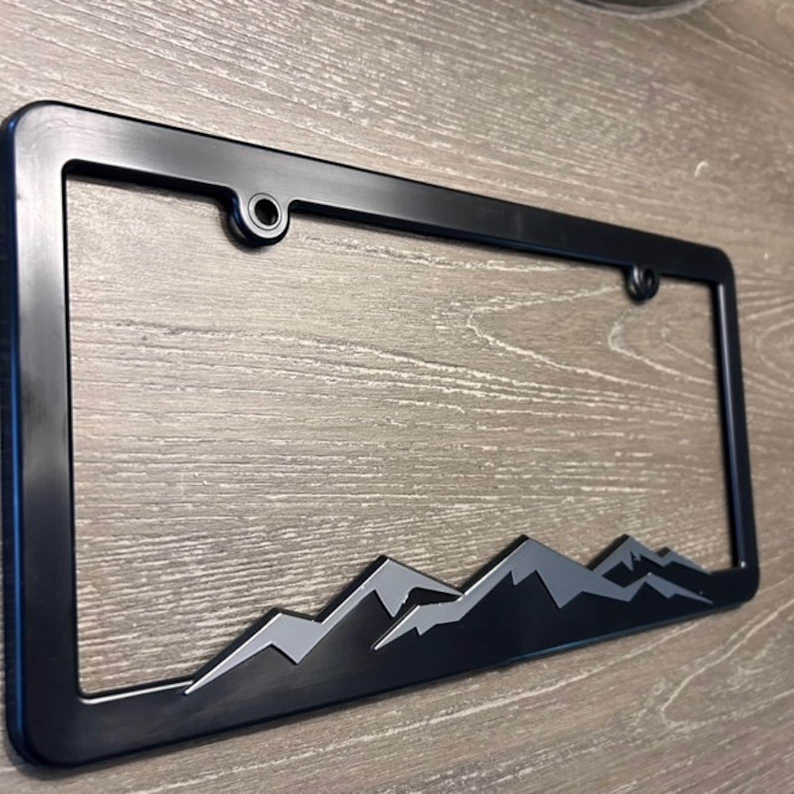 Chrome Mountain Raised Imprint License Plate Frame - Etsy