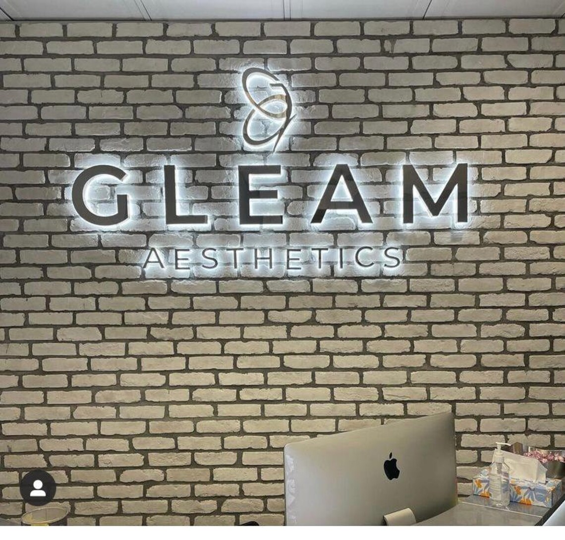 3D Custom Office Sign Led Backlit Halo Light Back Lit Sign | Etsy