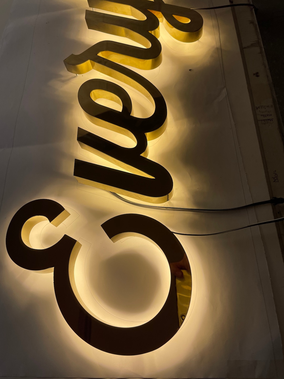 3d Gold Sign Custom Gold Shiny Backlit Background Light 3D - Etsy