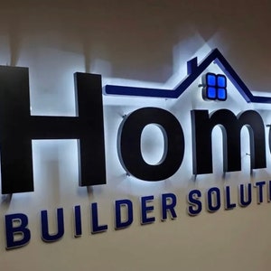 Custom Metal Backlit Sign, 3D Metal Sign, Business Sign, Custom Backlit ...