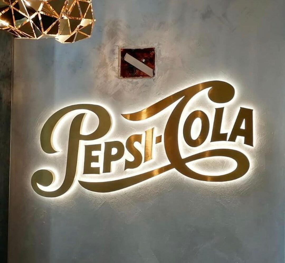 Metal Backlit Sign for Business , Sign Custom Wall Decor Backlit Halo ...