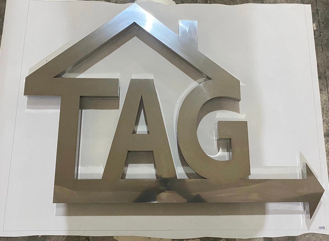 3D Metal Laser Cut Logo Sign , 3D Business Sign , Beauty Salon Sign ...