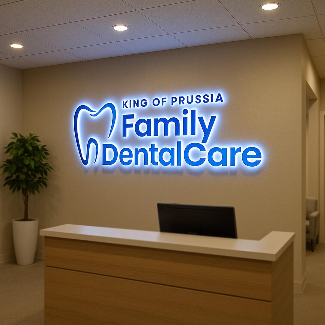 Custom Dental Clinic Logo Sign – 3D Backlit Wall Sign – Modern LED ...