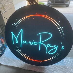 Custom Business Sign 3D Logo Backlit , Metal Brushed Led Light , 3D ...