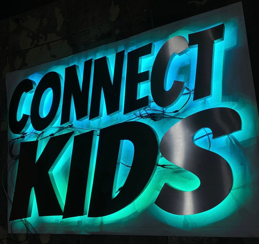 3D Led Sign, Sign Custom for Office Sign Backlit Logo 3D , Halo Lit ...