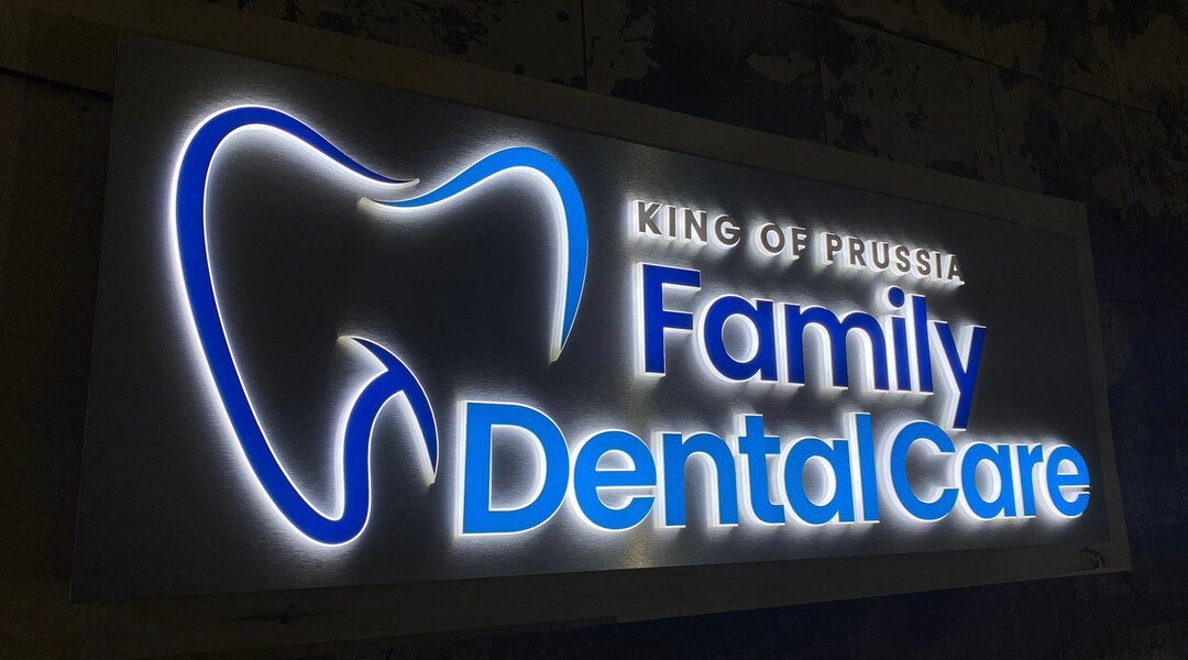 Custom Backlit Sign for Business , Office Sign 3D Logo Metal Backlit ...