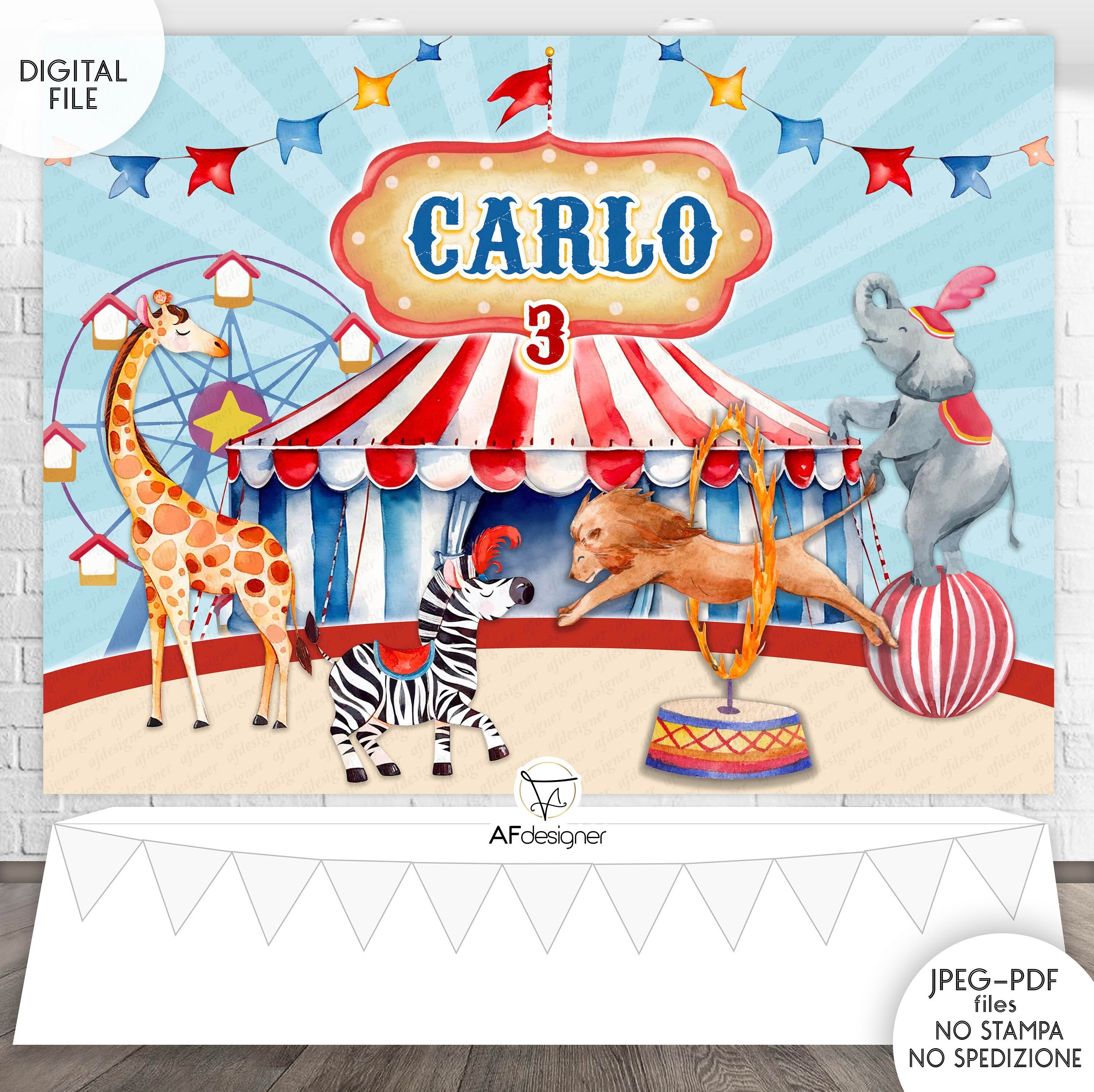 Digital CIRCUS ANIMALS Party Backdrop Printable Circus - Etsy