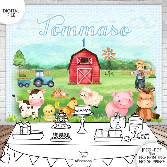 Digital FARM ANIMALS Party Backdrop Printable Farm Animals - Etsy
