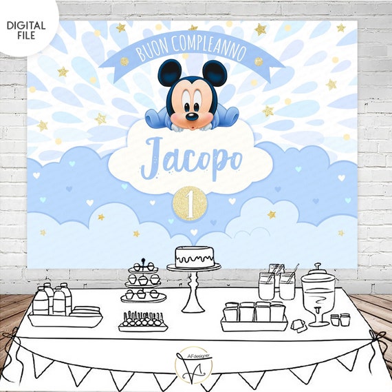 Baby Mickey Mouse Background For Christening