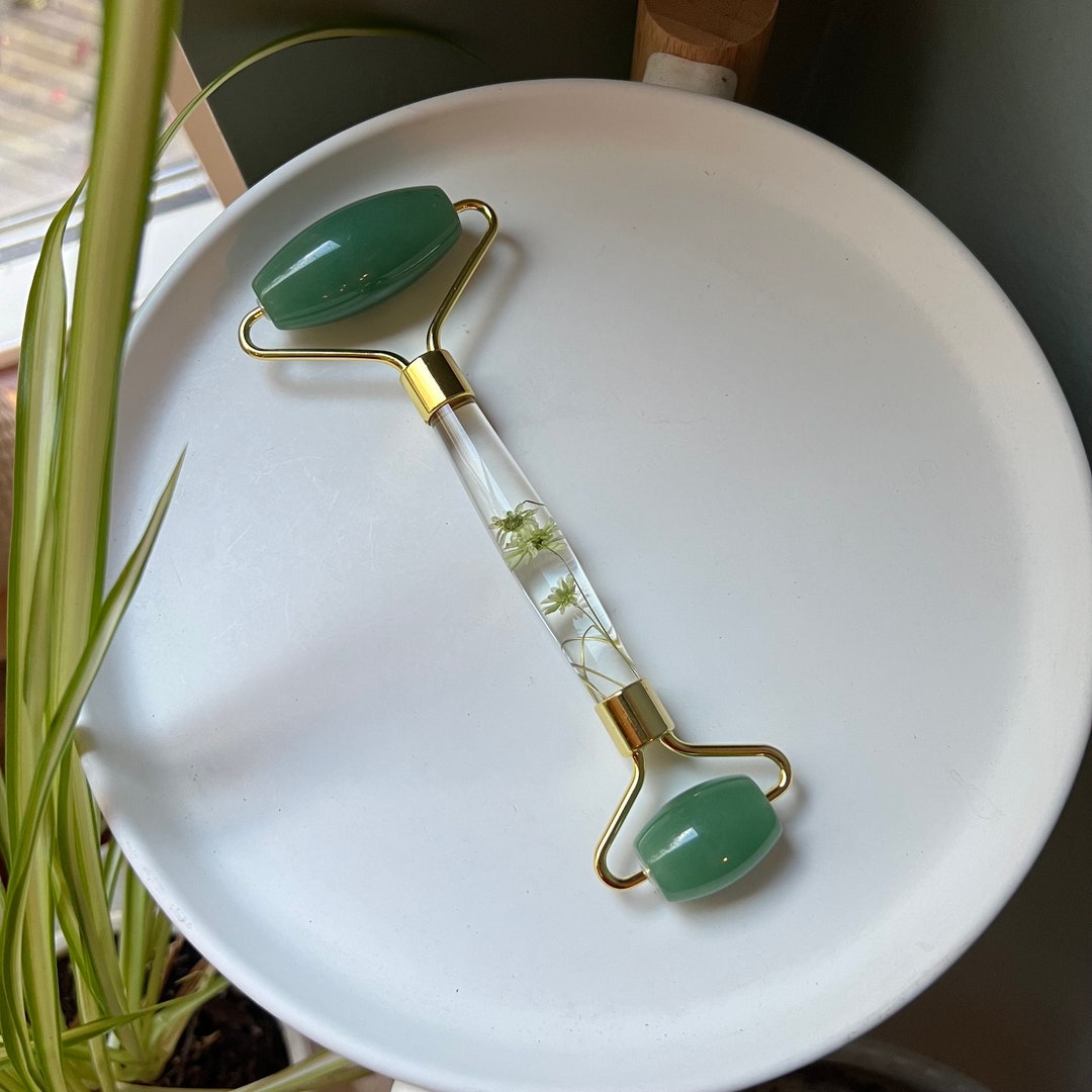 Flower Jade Facial Roller, Cold Stone Massage - Etsy