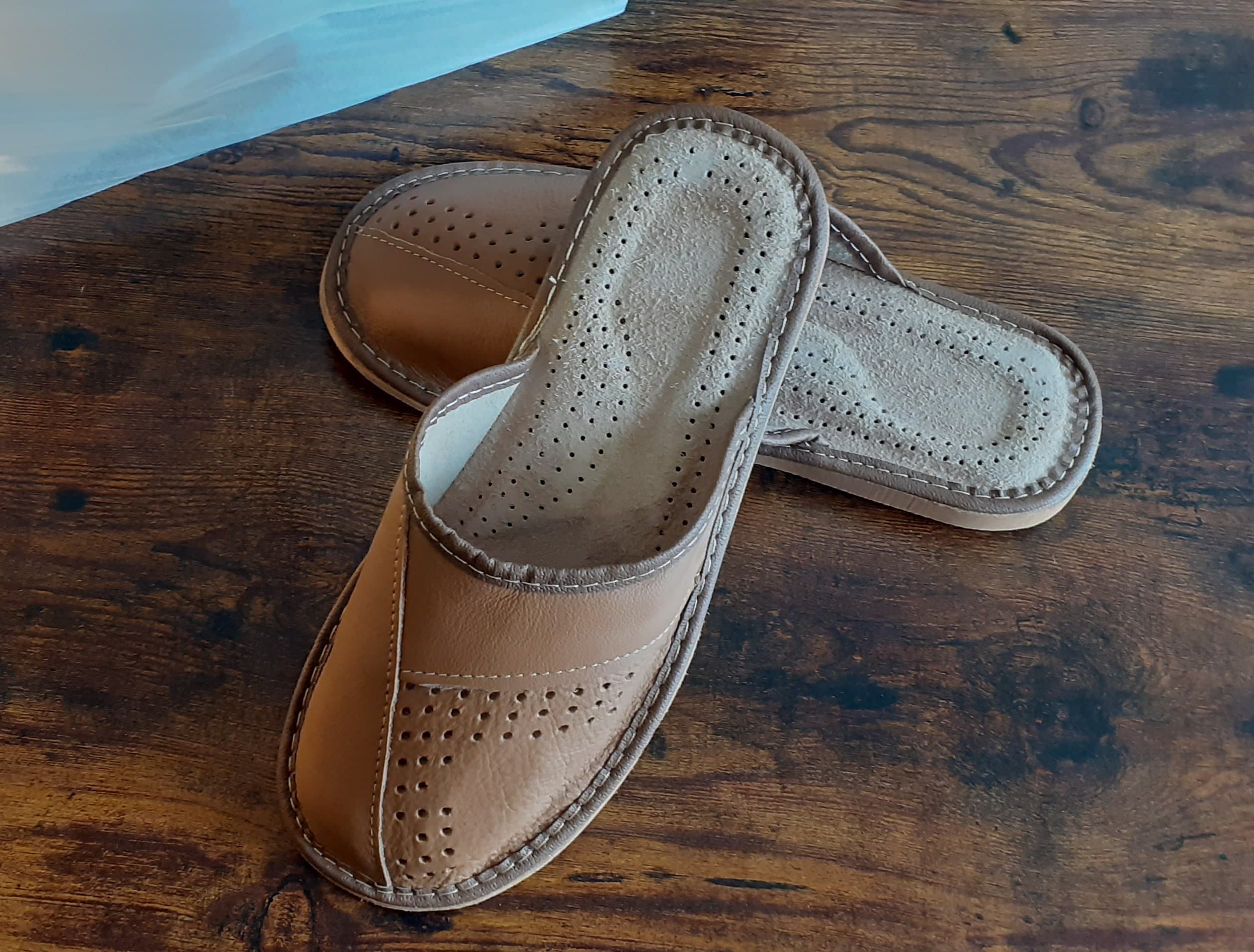 Men's House Leather Slippers, Slip-on Handcrafted in Europe Luxury ...