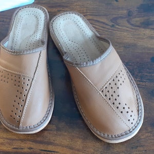 Men's House Leather Slippers, Slip-on Handcrafted in Europe Luxury ...