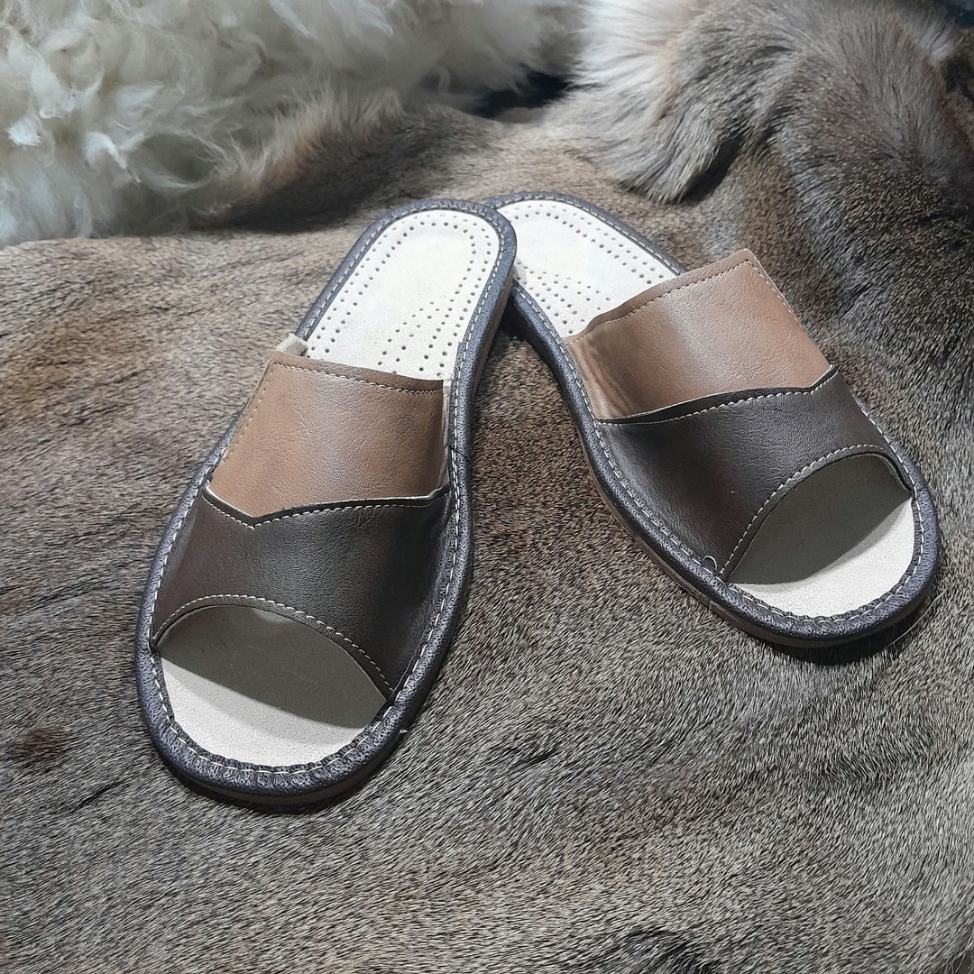 Men's House Leather Slippers, Slip-on Handcrafted in Europe Luxury ...