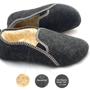 Warm Men's Slippers - Natural Wool & Felt Men Slippers Felt With ...