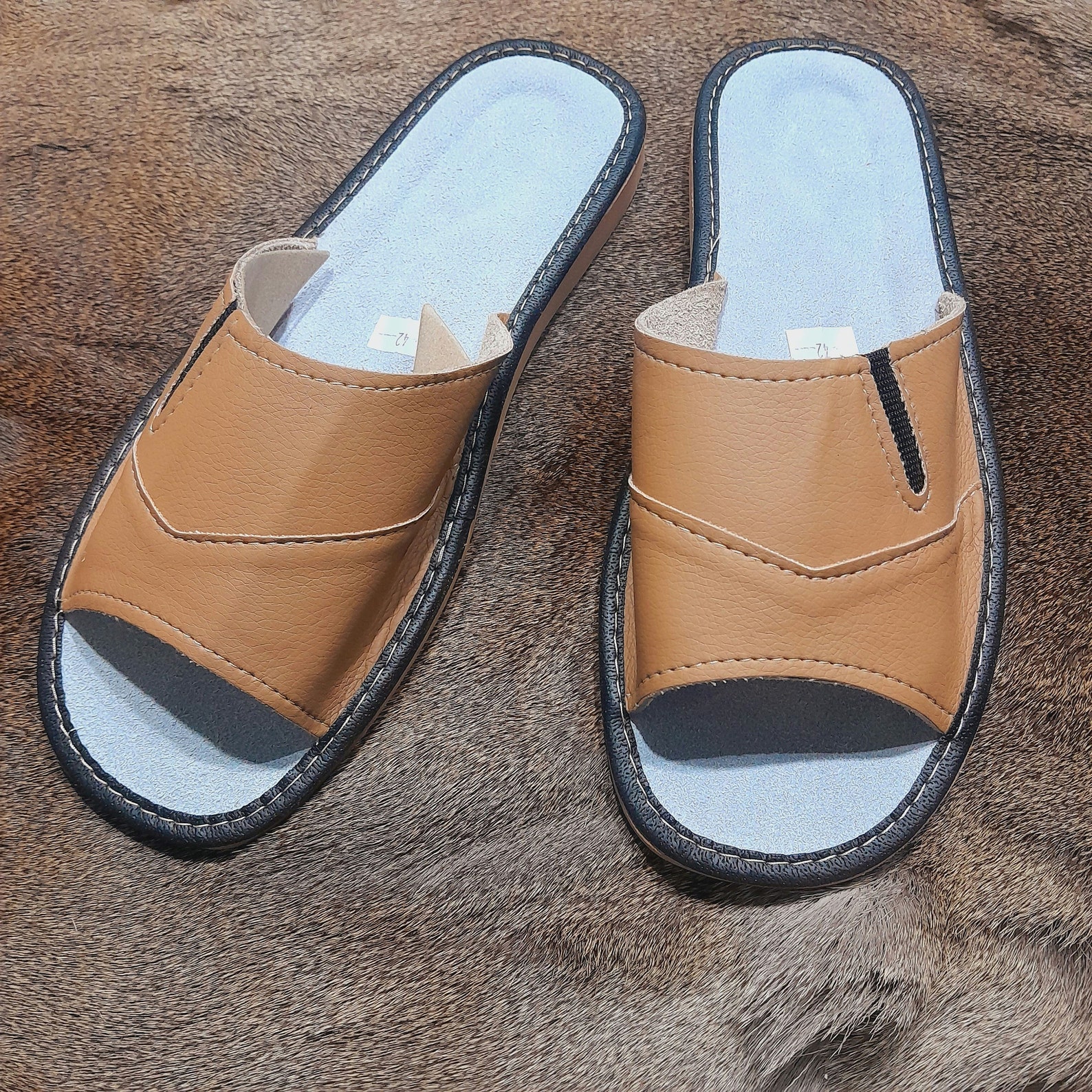 Men's House Leather Slippers, Slip-on Handcrafted in Europe Luxury ...
