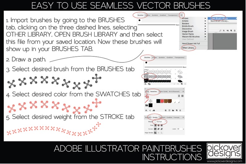 18 Lace Brushes for Adobe Illustrator. Vector Paint Brushes for Art, Fashion Flats, and Fashion ...