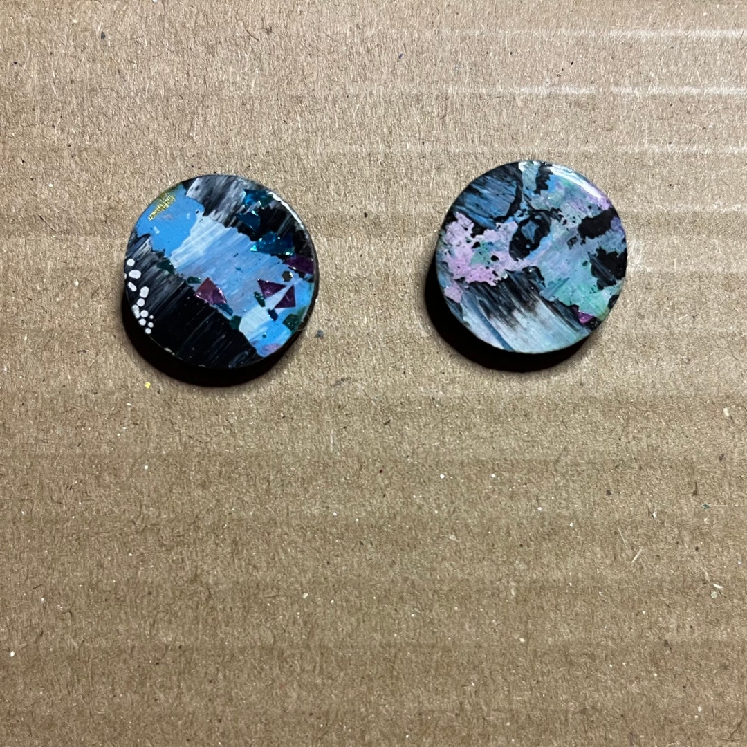 One of a Kind, Abstract Art, Laser Cut Wood Earrings - Etsy