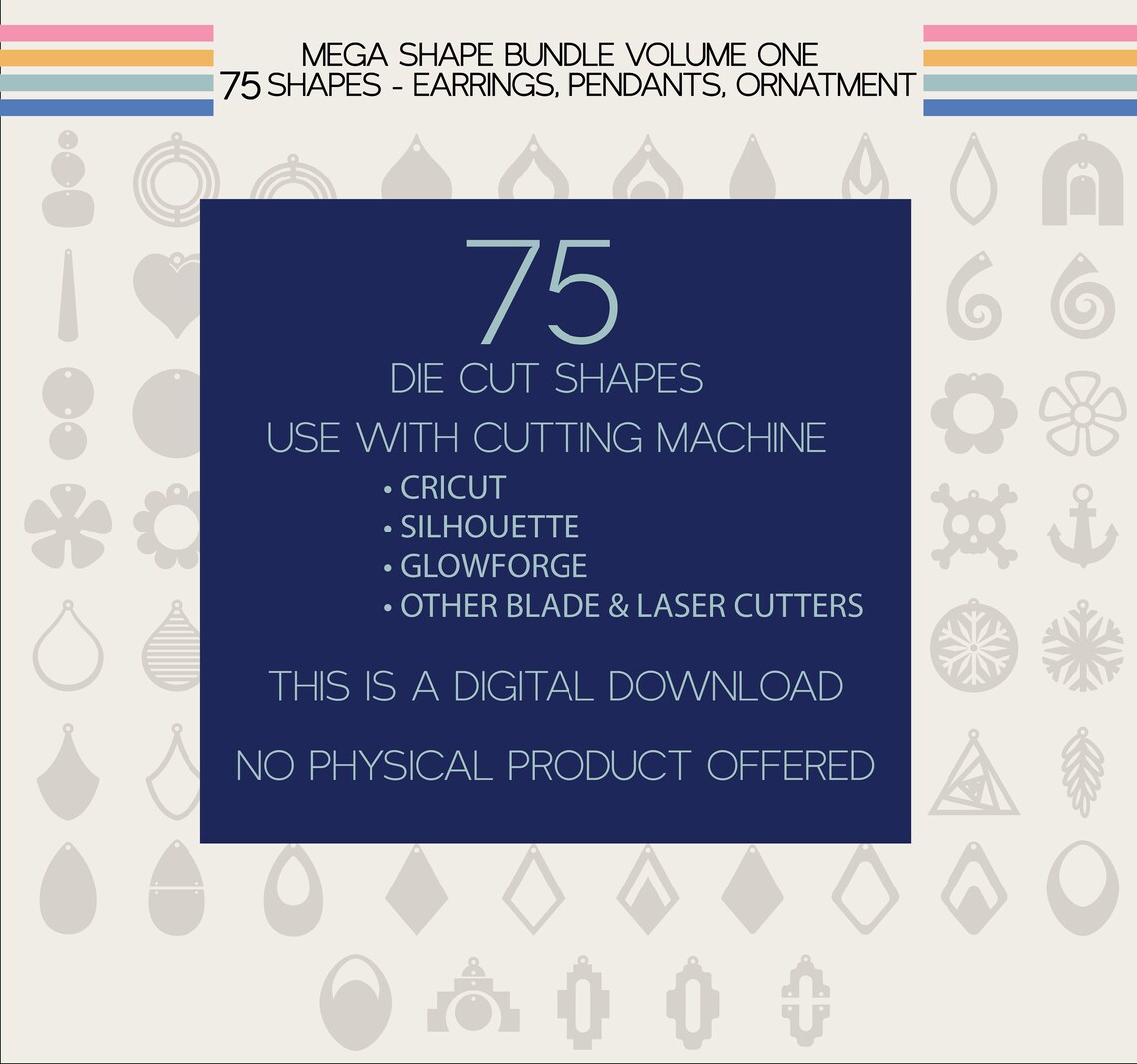 Mega Bundle 75 DIE CUT SHAPES- Digital Files for Earrings, Pendants ...