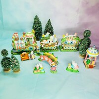 Ceramic Handpainted Bunnyville Bunny Village House Easter - Etsy