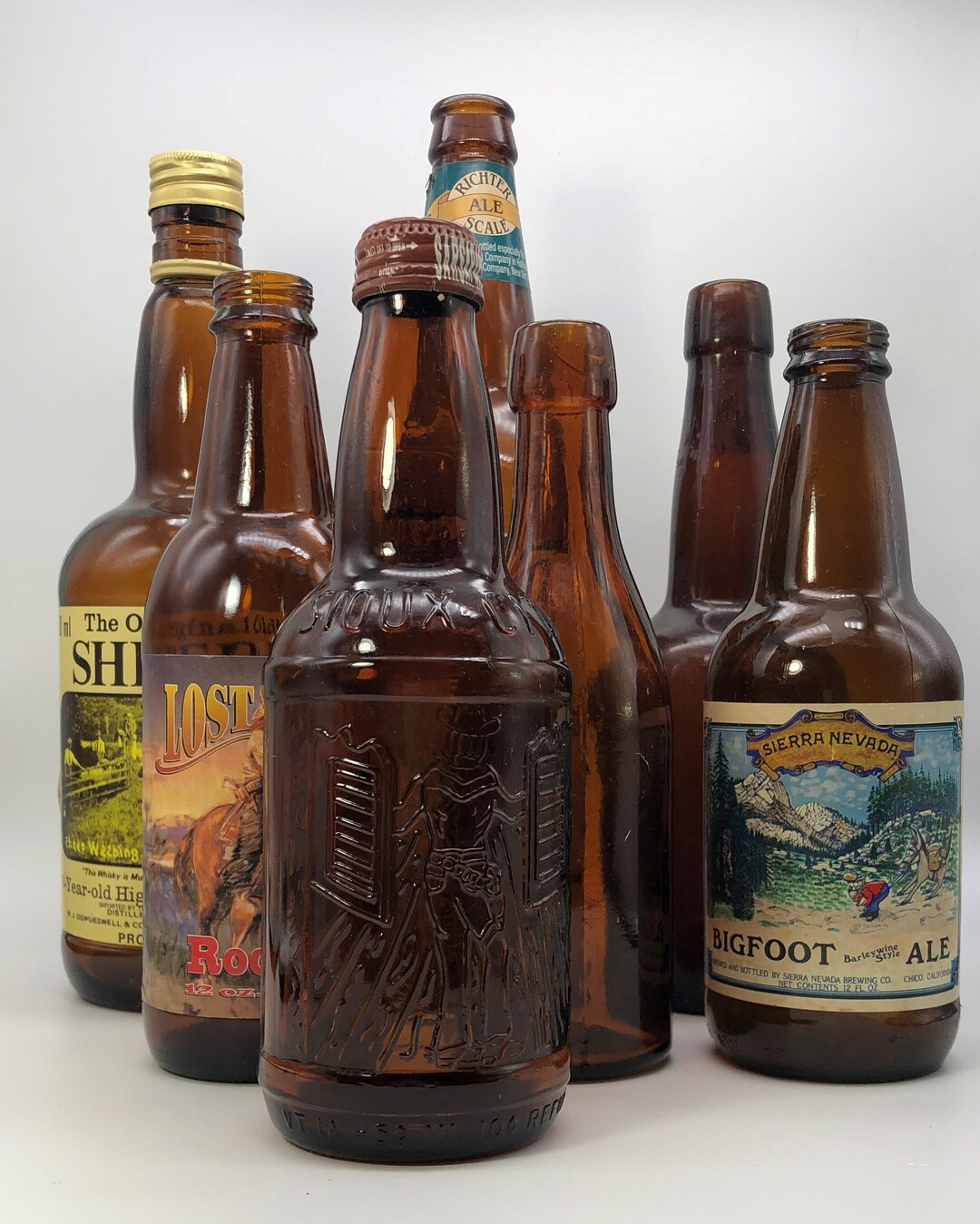 Vintage Brown Root Beer & Beer Bottles (empty) - Etsy