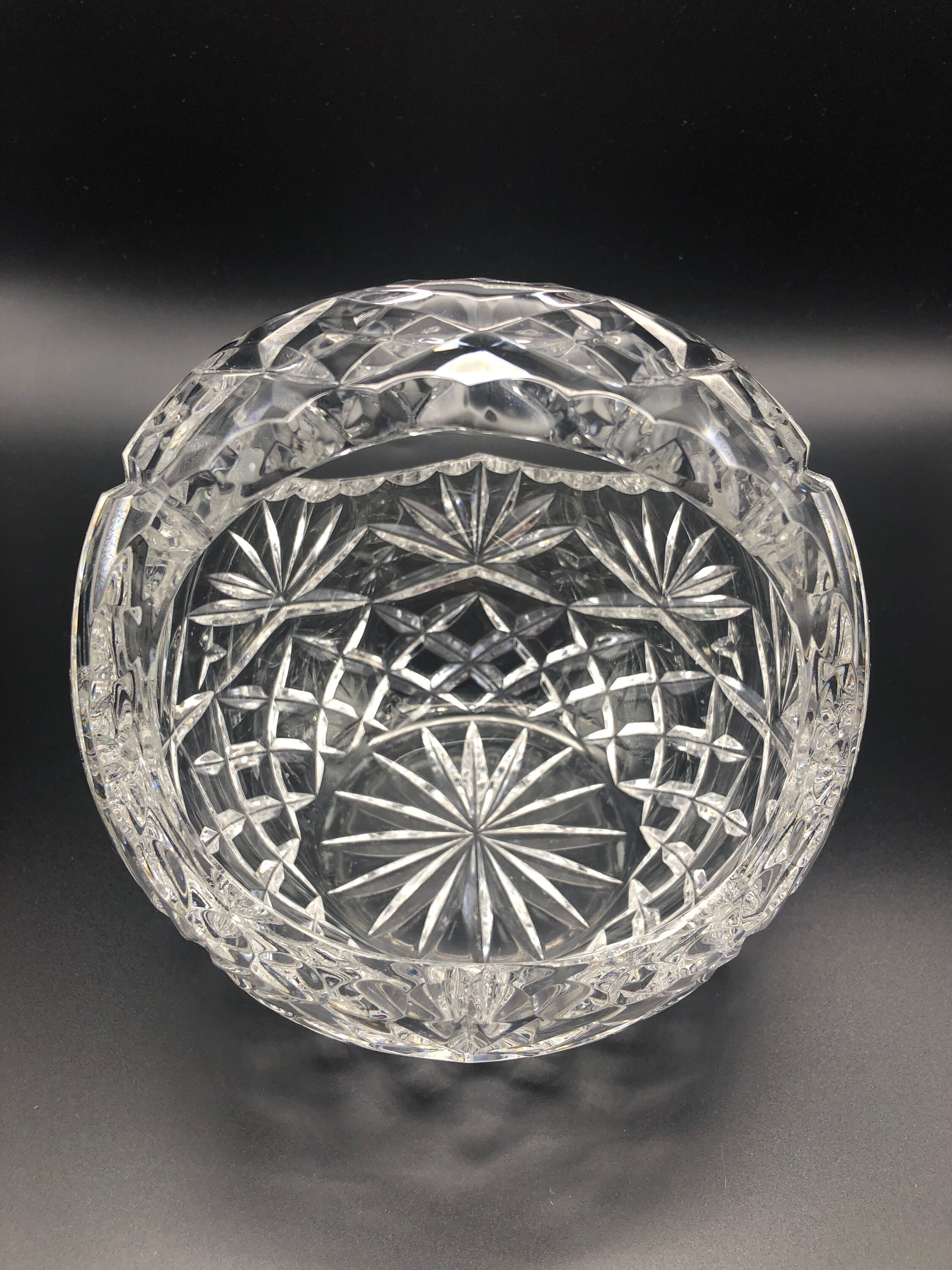 Vintage Lead Crystal Clear Cut Diamond Design Basket - Etsy