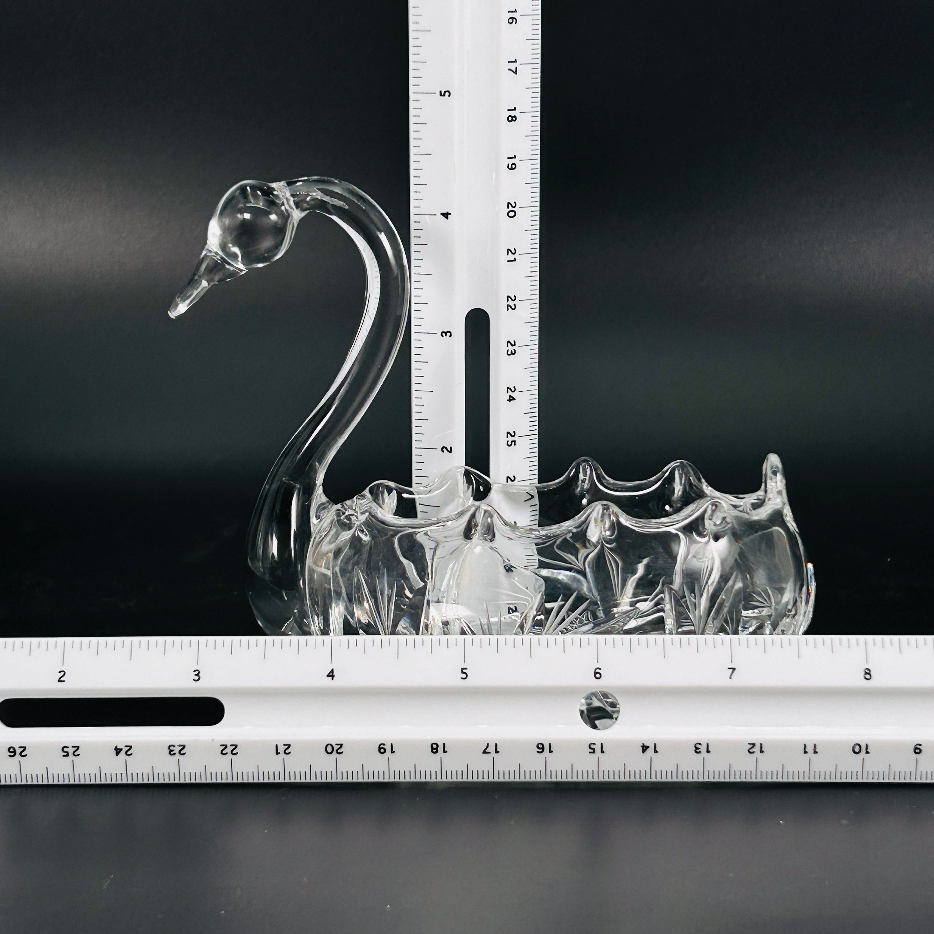 Vintage Swan Crystal Lead Glass Pinwheel and Stars Trinket Dish/ring ...