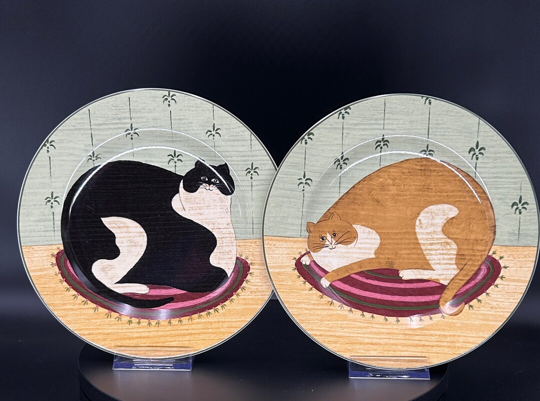 Sakura - Warren Kimble - "cat Collection" 8 1/8" Salad/dessert Plate ...