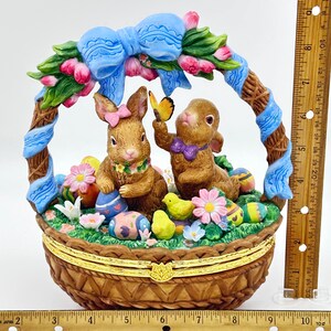 Vintage -porcelain Easter Basket - Trinket Box /candy Dish - Easter ...