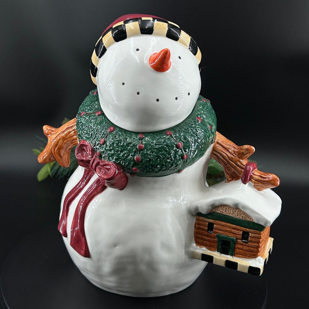 Vintage - Debbie Mumm - "frosty Folks" - Cookie Jar - by Sakura ...