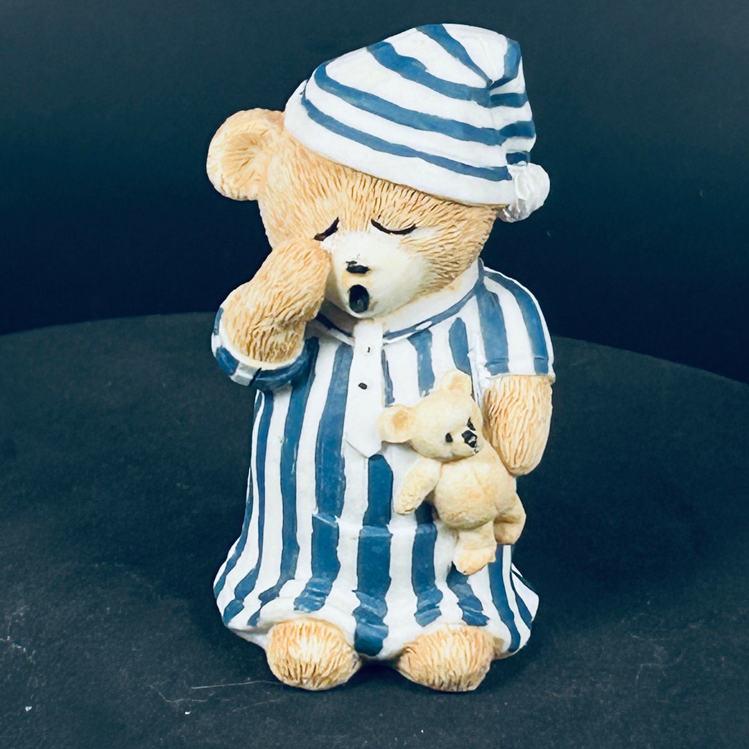 Vintage Sleepy Time Bear Figurine Resin - Etsy