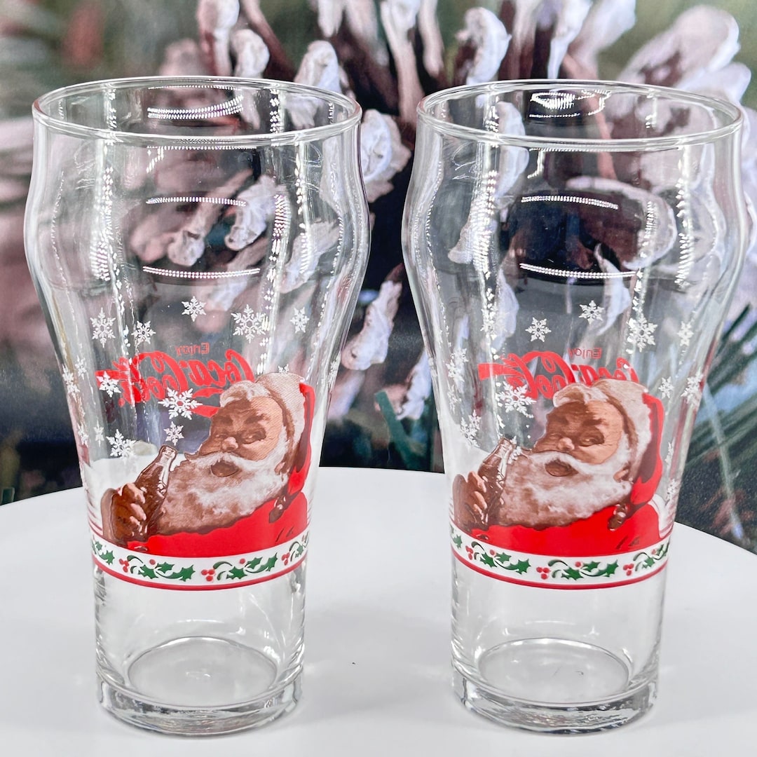 Vintage Coca-cola Santa Holiday Drinking Glasses Coca Cola / Coke ...
