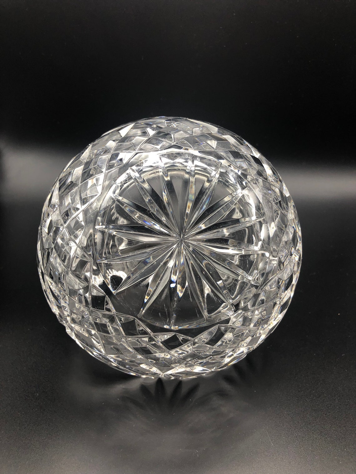 Vintage Lead Crystal Clear Cut Diamond Design Basket - Etsy