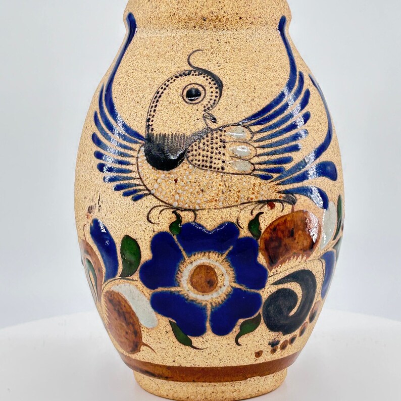 Vintage Tonala/mexican Folk Art Pottery Vase Sandstone - Etsy