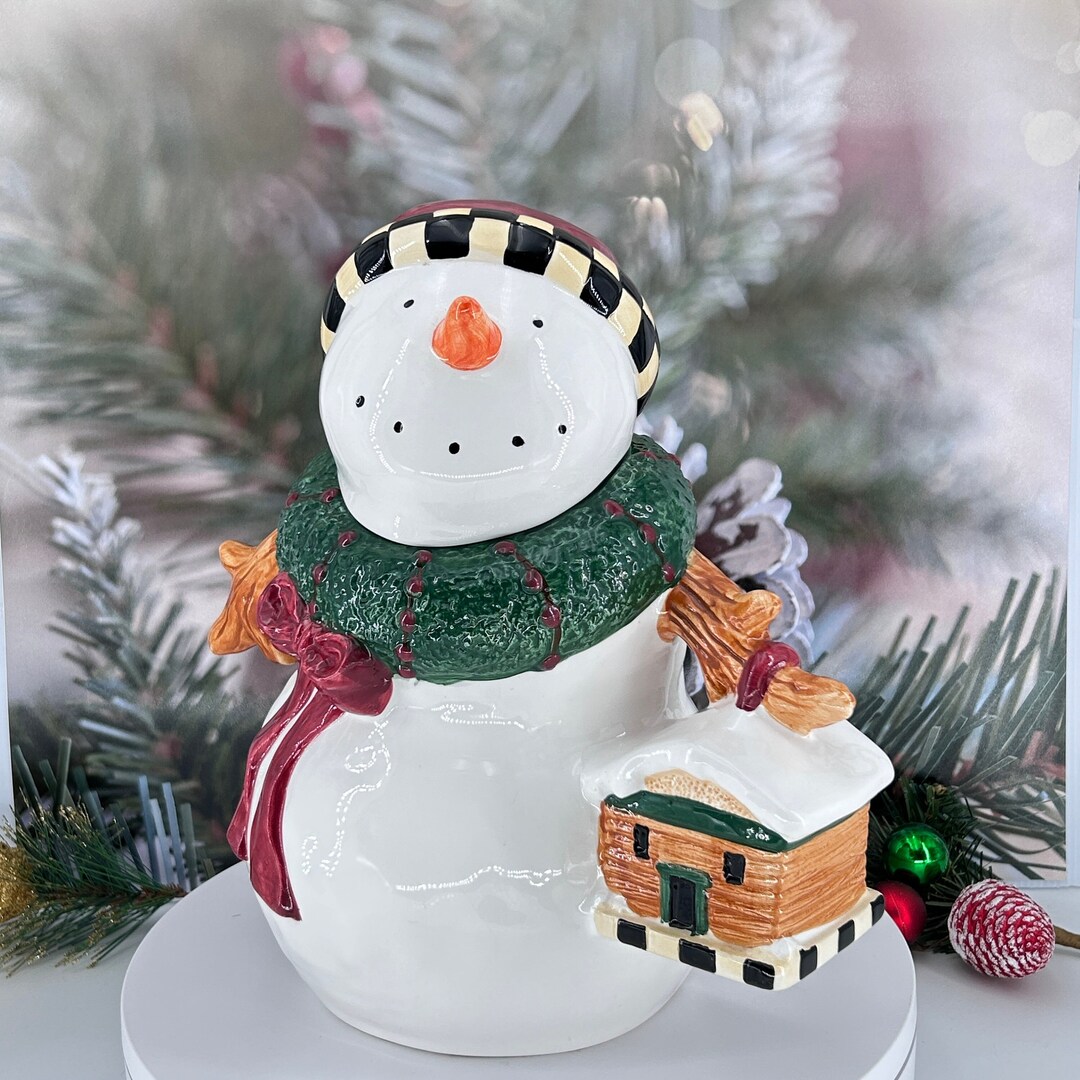 Vintage Debbie Mumm frosty Folks Cookie Jar by Sakura Christmas Cookie ...