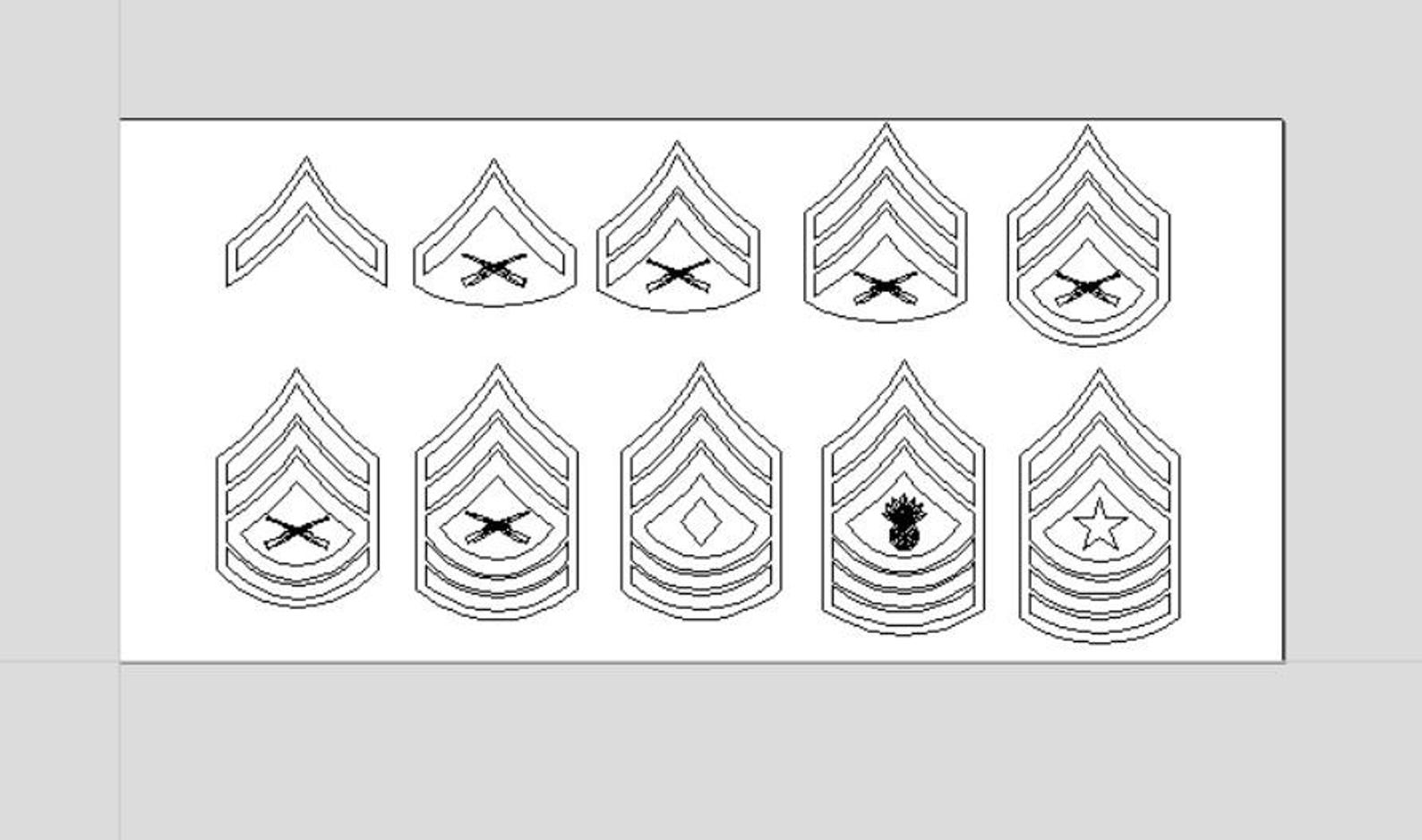 USMC Ranks, Svg Crv Dxf Digitial Download File Decal Cricut Cnc ...