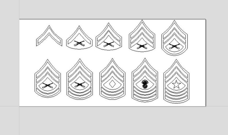 USMC Ranks, Svg Crv Dxf Digitial Download File Decal Cricut Cnc ...