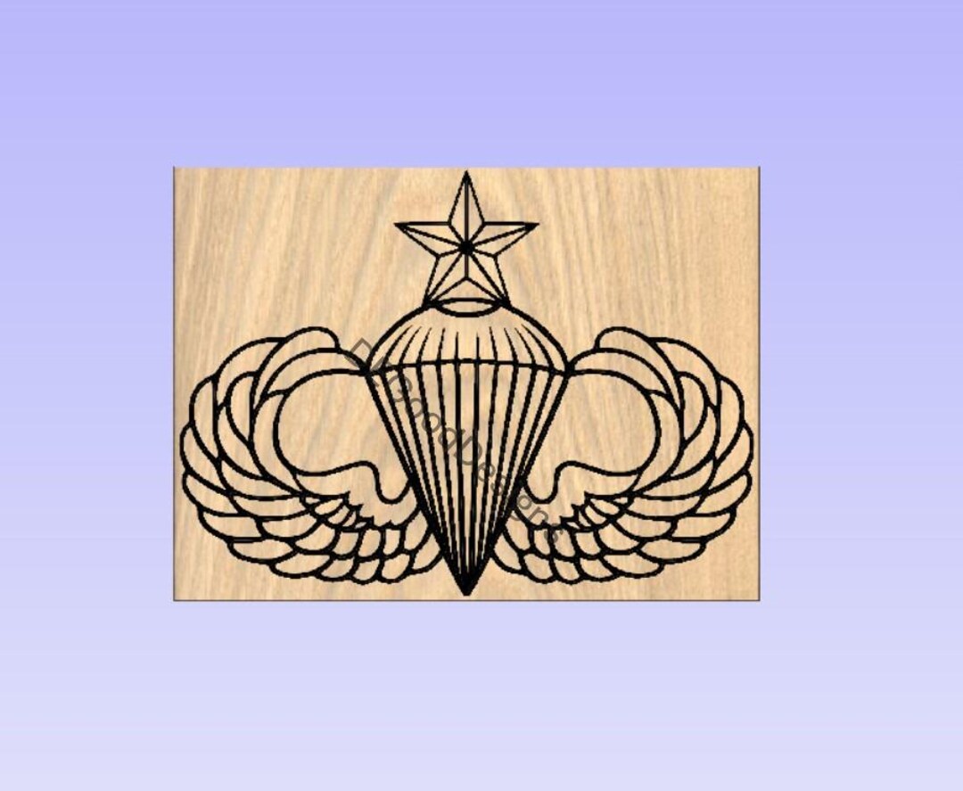 Senior Airborne Wings Digital File | Cnc & Vinyl Cutter Design ...