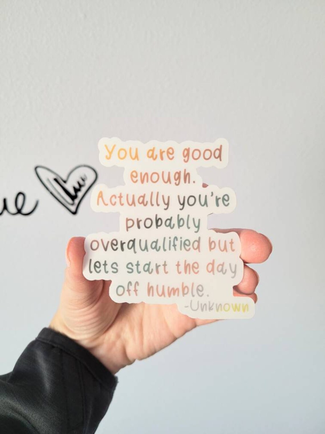 CLEAR Good Enough Sticker Positive Affirmations Vinyl - Etsy