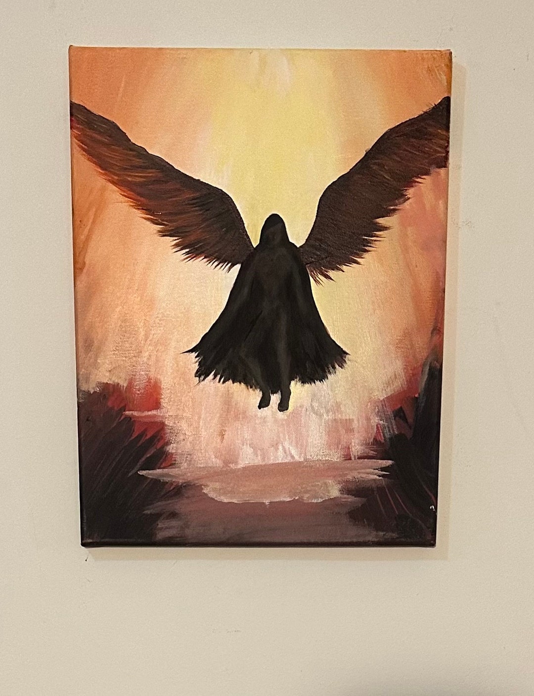 Acrylic Painting "angels Reckoning" - Size 11x14-inches - Signed - Etsy
