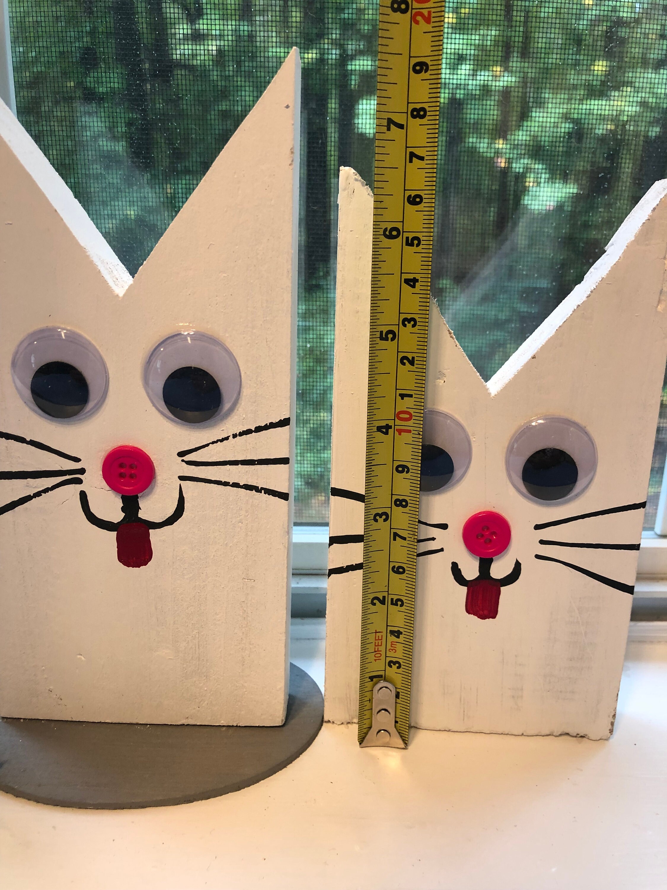Decorative White Cats, SET OF 3, Plus Wooden Mouse - Etsy