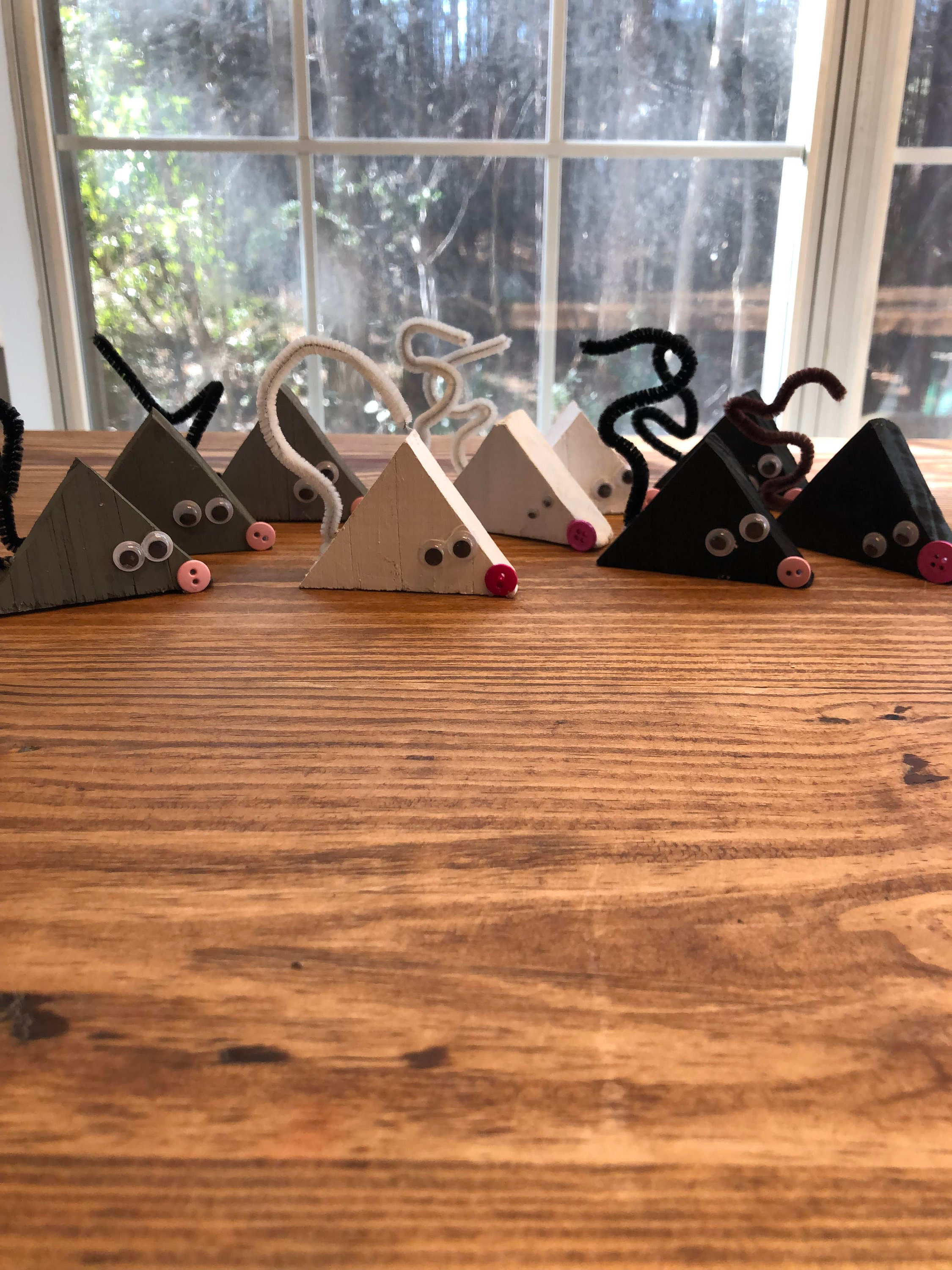 Decorative Wooden Calico Cat, Set of Three, Plus a Wooden Mouse - Etsy