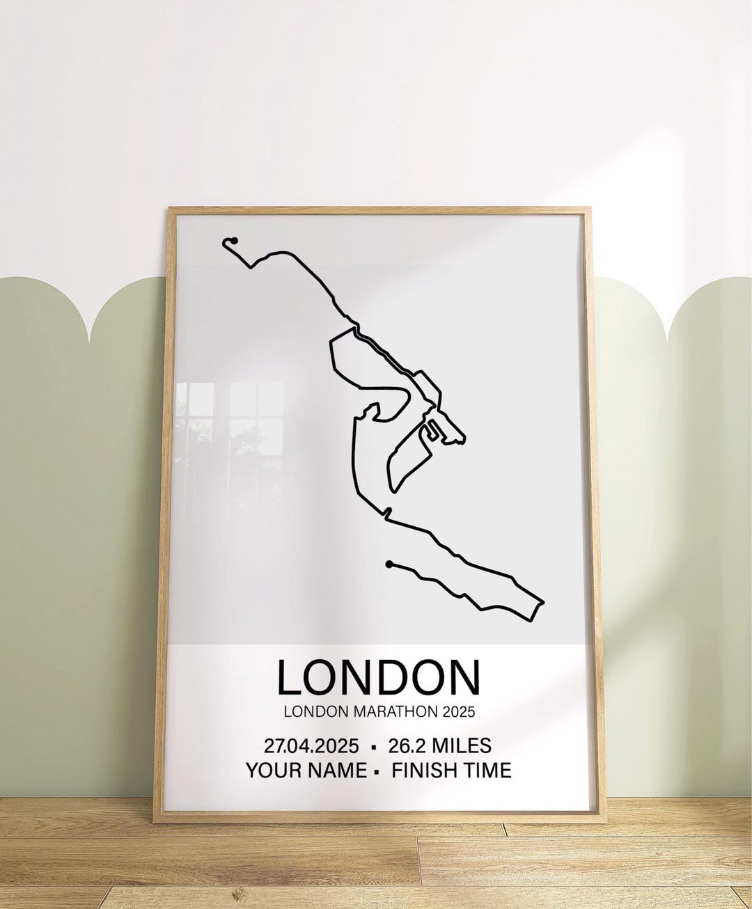 Personalised London Marathon Course Map 2025 | Running Map Poster ...