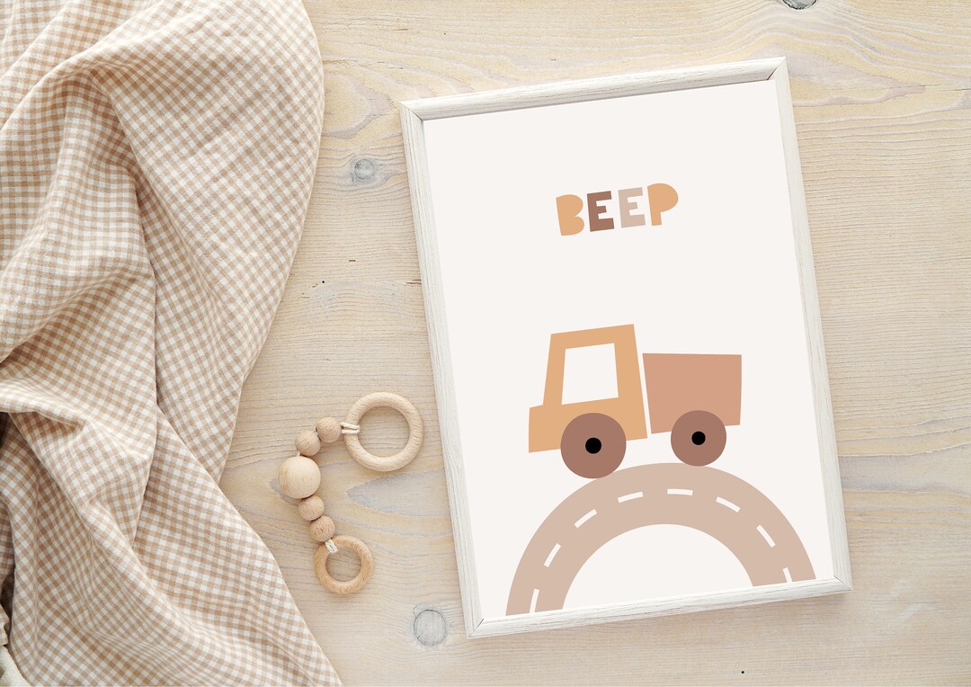 Beep Car Print Nursery Print Kids Play Room Boho - Etsy