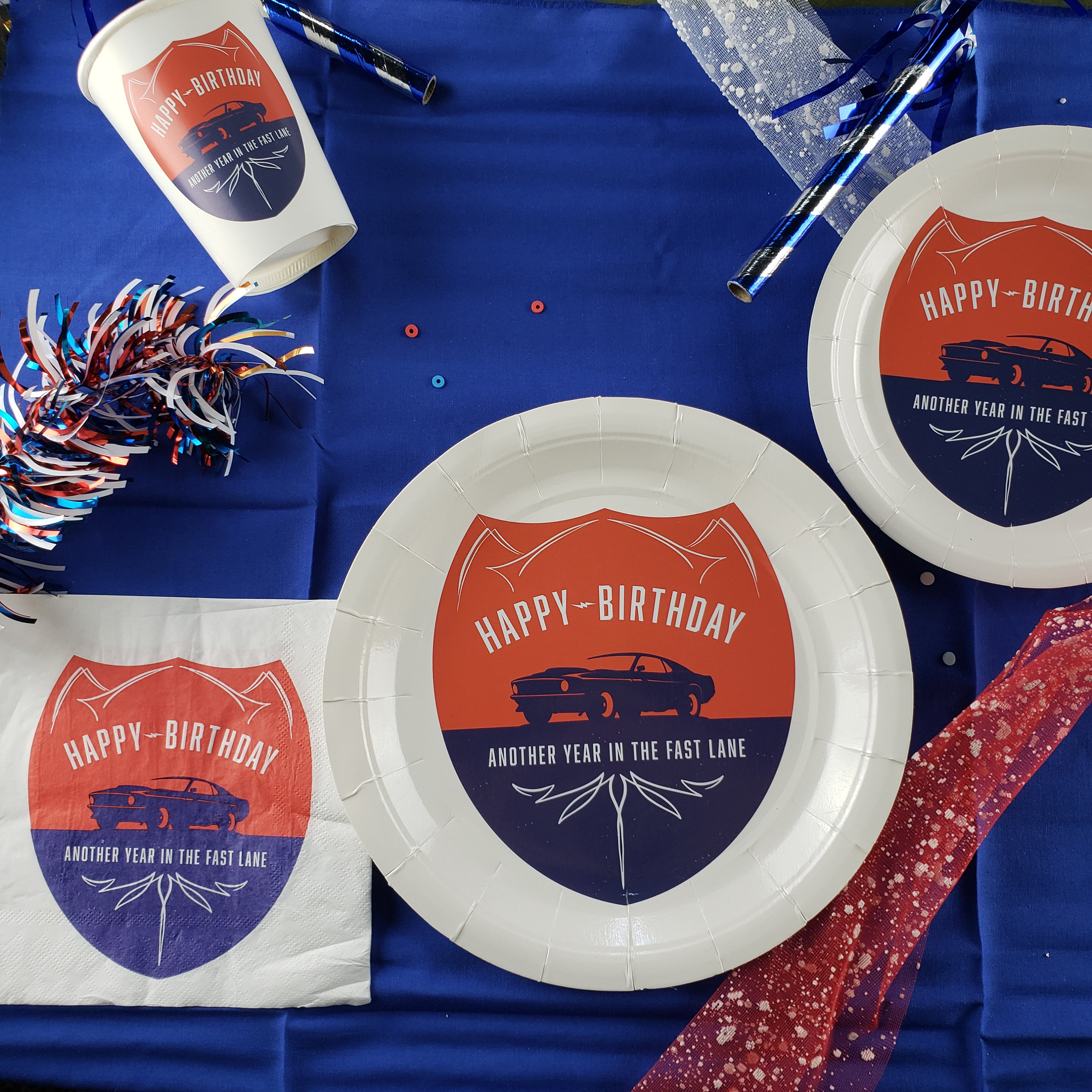 Muscle Car Themed Small Plates-16 Plates (2 X 8 Pack)- Fast Car Party ...