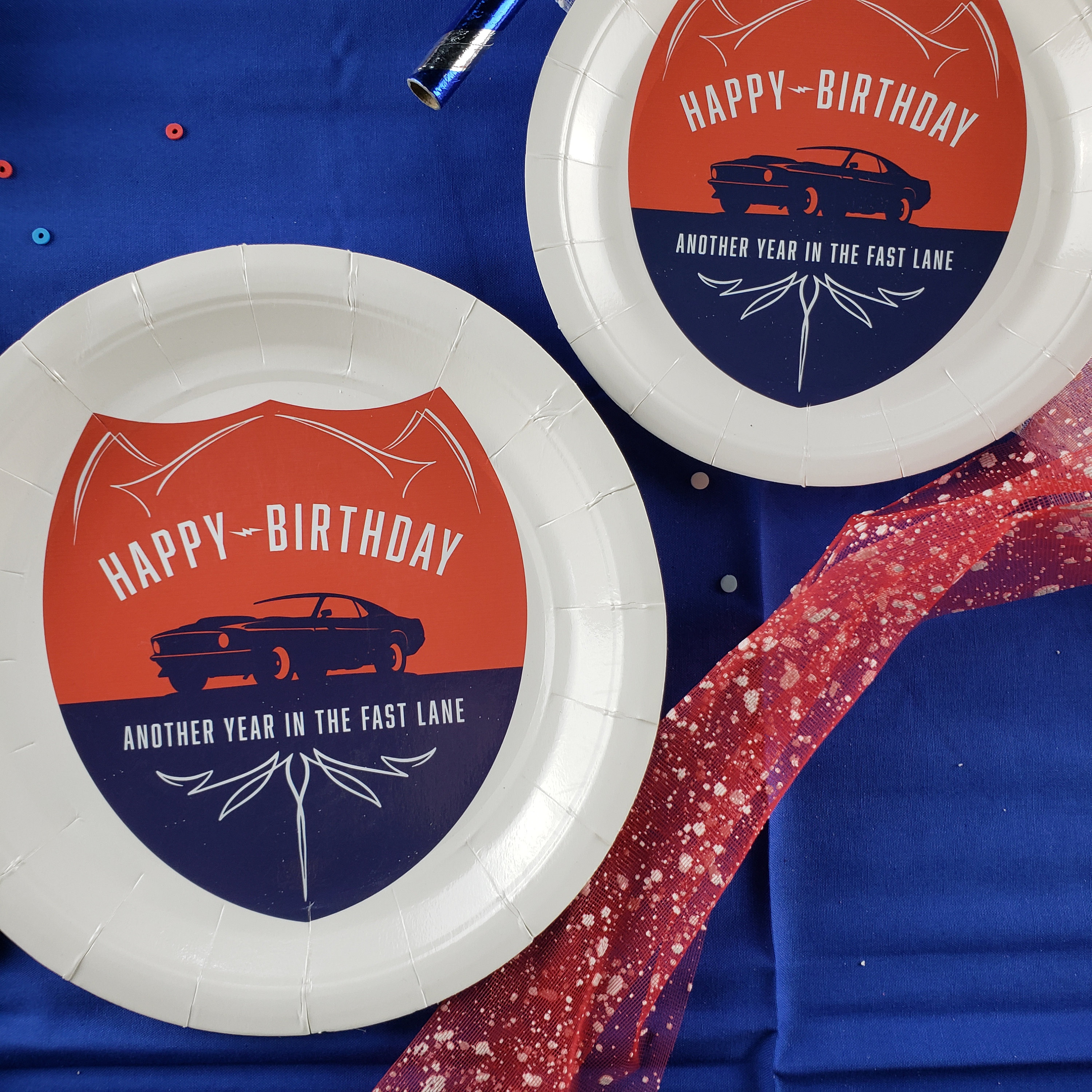 Muscle Car Themed Small Plates-16 Plates (2 X 8 Pack)- Fast Car Party ...