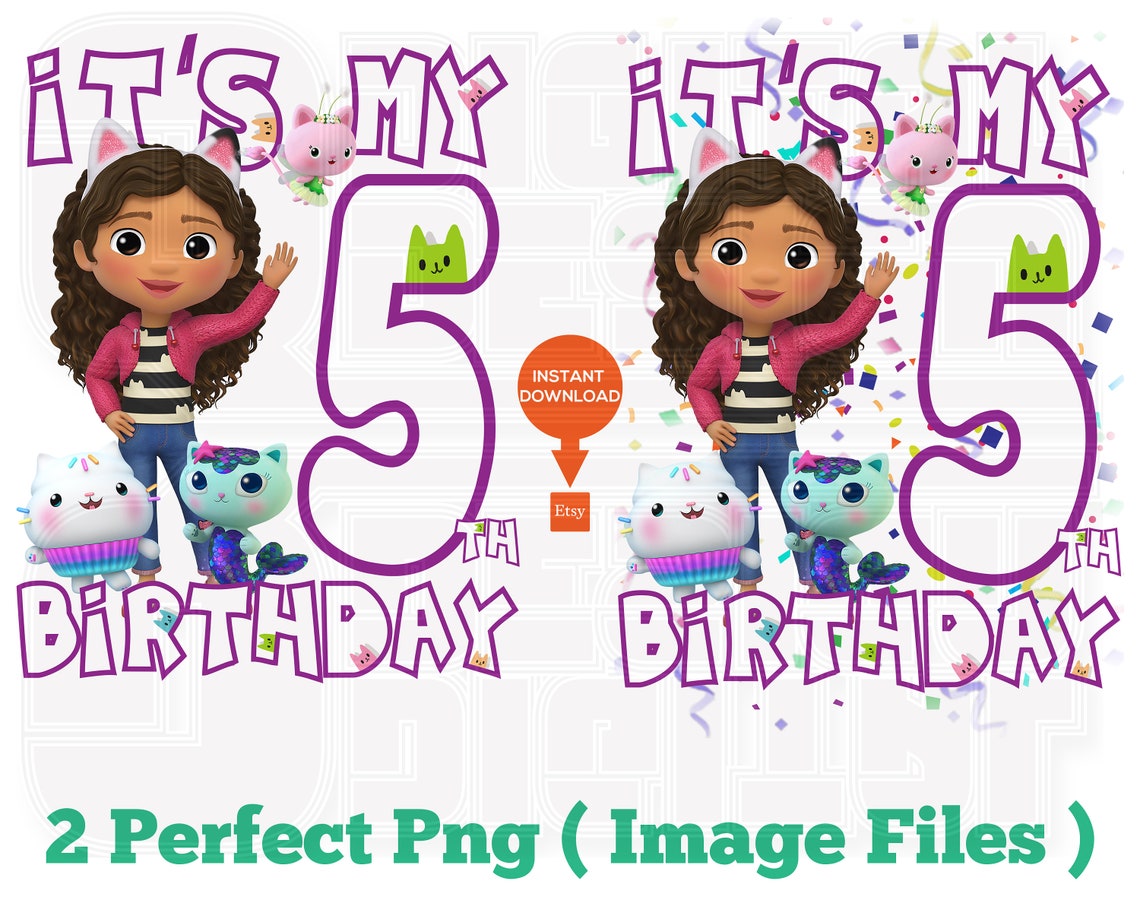 Gabby's Dollhouse 5th Birthday Png Png Digital File Only - Etsy España
