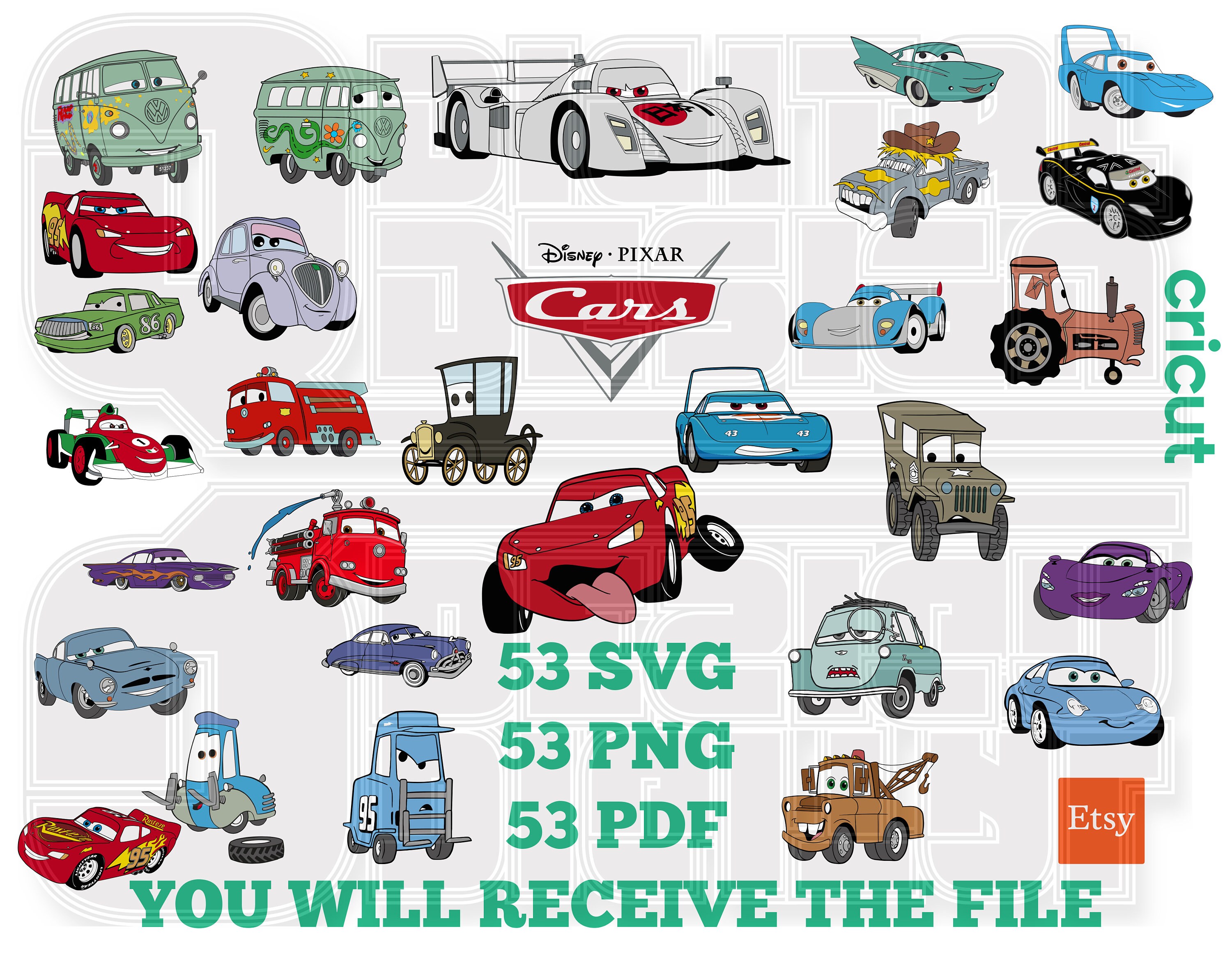 Lightning Mcqueen Svg Cars Svg Files for Cricut Clipart - Etsy