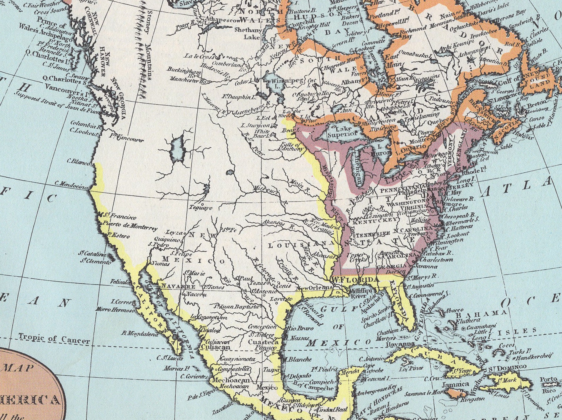 1798 Map of North America | Antique, Vintage | Digital Download - Etsy