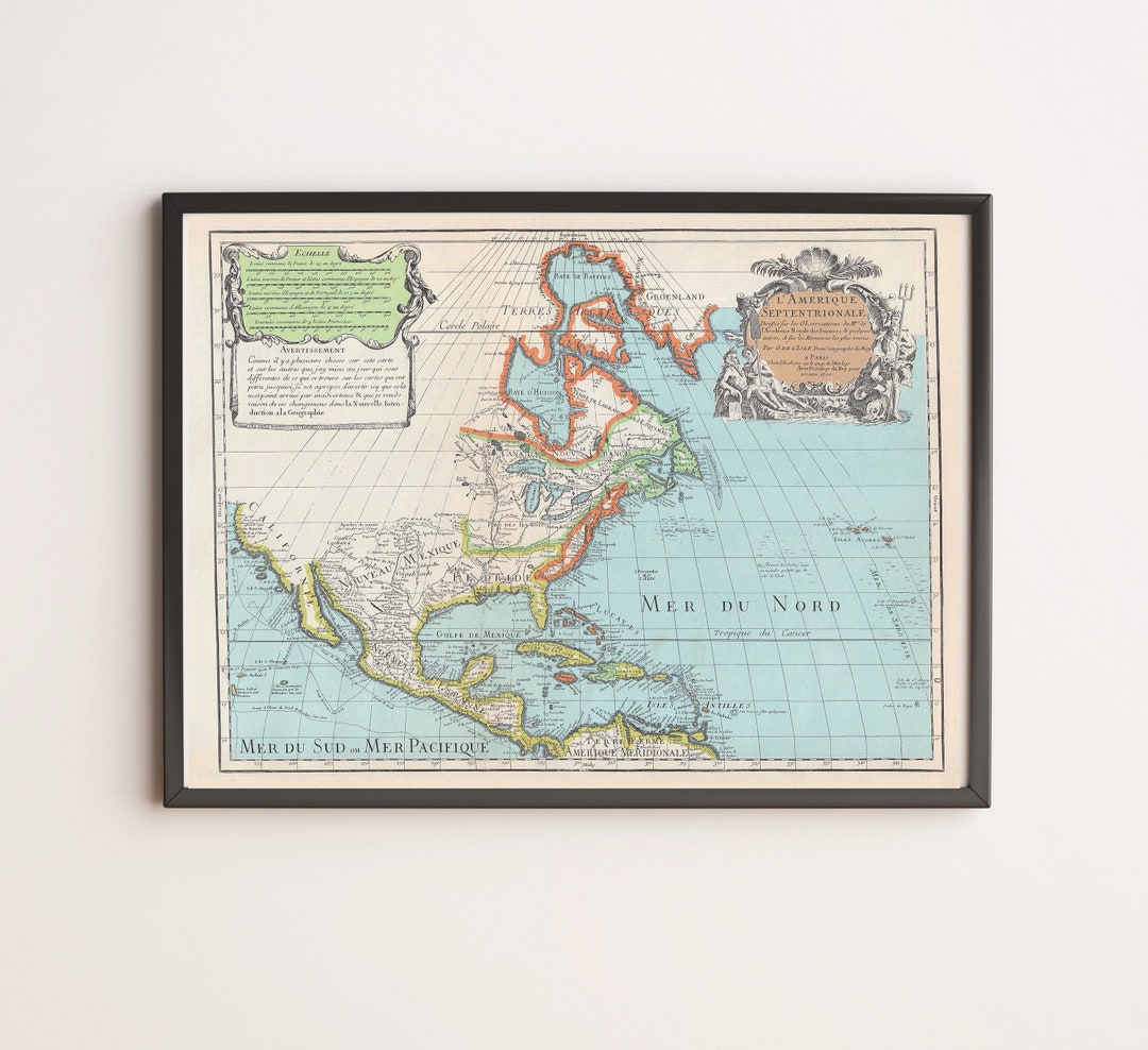 1700s Map of North America | Antique & Vintage | Digital Download - Etsy
