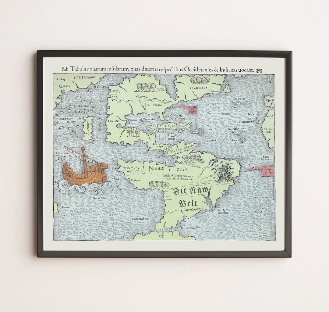 1540 Map of the New World | Antique Map Print | Digital Download - Etsy